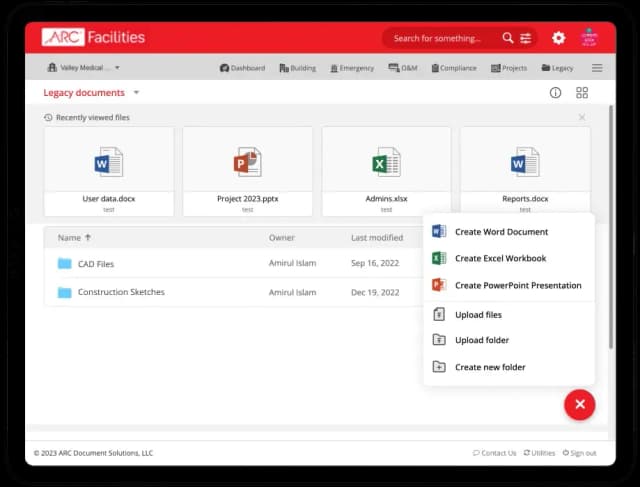 Legacy Documents Management Software | ARC Facilities